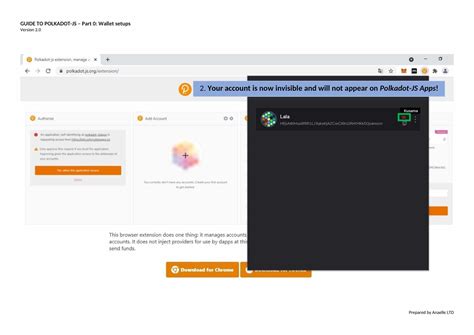 polkadot js wallet setups