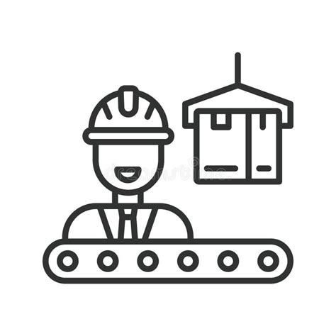 Factory Operator Icon In Line Design Factory Operator Worker