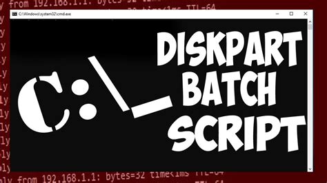 How To Use Diskpart Batch File Script Example Youtube