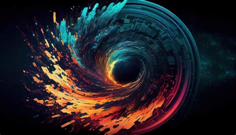 Premium Ai Image Abstract Swirl Of Data Pieces Big Data Collection Concept Generative Ai