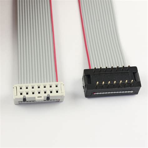 2pcs Idc Male 14 Pin Connector To Idc Female 14 Pin Flat Ribbon Cable L 30cm Ebay