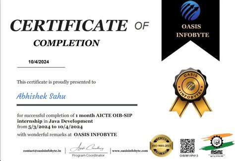abhishek sahu on linkedin java developer javadevelopment oibsip internship oasisinfobyte