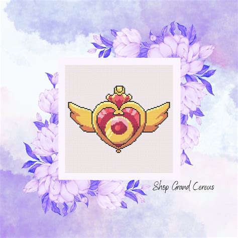 Sailor Moon Crisis Moon Compact Brooch Cross Stitch Pattern Etsy