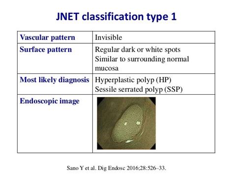 Jnet Classification Of Colo Rectal Polyps