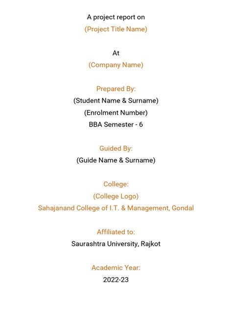 project report format pdf