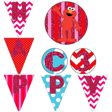 Pink Glitter Elmo Birthday Party Decorations