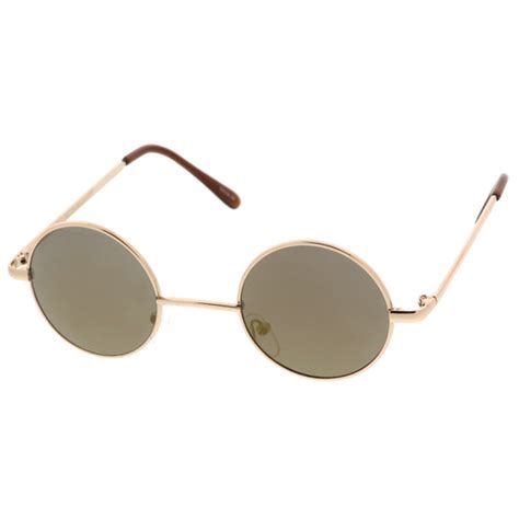 Small Retro Lennon Inspired Style Neutral Colored Lens Round Metal