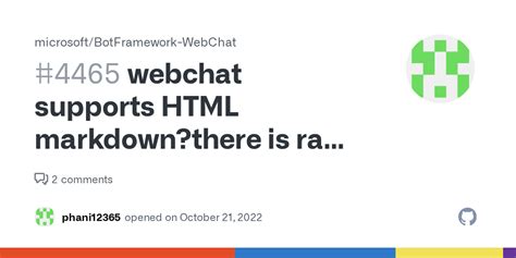 Webchat Supports Html Markdownthere Is Raw Data Coming In The Response