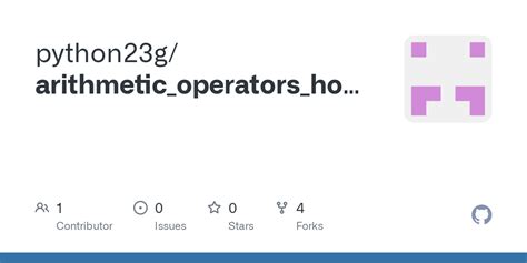 Github Python23garithmeticoperatorshomework