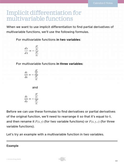 Implicitdifferentiationformultivariablefunctions 2 Pdf