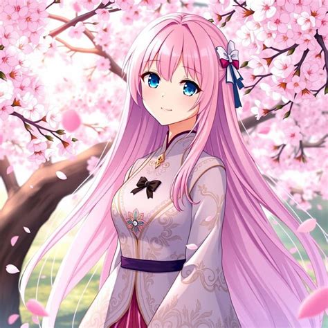 Mystic Beauty Anime Girl With Pink Hair