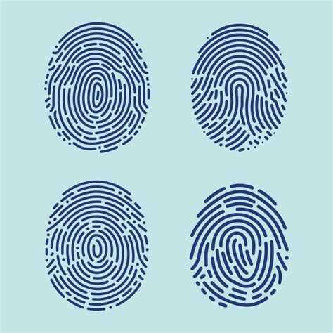 User Finger Scan Icon Set Fingerprint Touch Biometric Id Symbol
