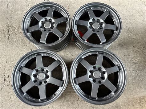 15” Rays Te37 Design Gunmetal Code 6082 Bnew Mags 4holes Pcd100 114 Brandnew Car Parts