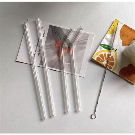 Jual Sedotan Kaca Stainless Sedotan Matcha Kopi Teh Glass Straw Sedotan Estetik Aesthetic