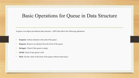 Basic Queue Operation In DataStructure Pptx