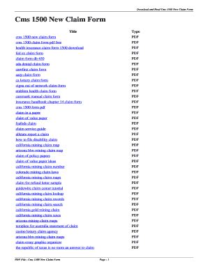 Fillable Online Cms New Claim Form Cms New Claim Form Fax Email Print PdfFiller