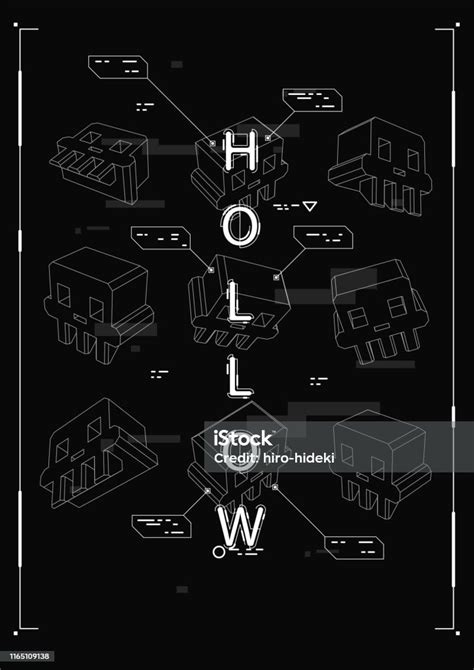 Hud 요소가있는 미래 지향적 인 포스터 웹 및 인쇄용 템플릿입니다 브로셔 및 전단지 레이아웃 두개골 구성 Dj에 대한 스톡