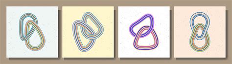 벡터 그림입니다 추상적인 초현실적 인 스타일 라인 아트 유체 모양 체인 개념 소셜 미디어 템플릿 블로그 게시물 사각형 배너에 대한 디자인 요소 빈티지 그런지 오버레이