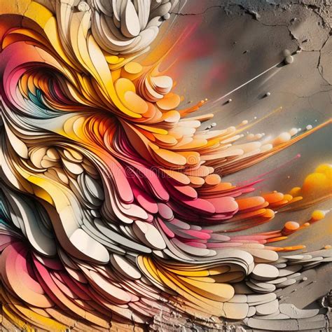 An Abstract Design Of Colorful Layered Shapes Creating A Dynamic And Organic Form That