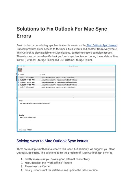 Ppt How To Solve Mac Outlook Sync Errors Powerpoint Presentation