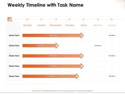Weekly Timeline With Task Name Week Ppt Powerpoint Presentation Example PowerPoint Slides