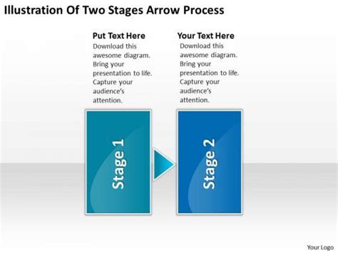 Illustration Of Two Stages Arrow Process Schematic PowerPoint Templates