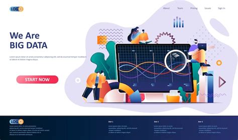 Premium Vector Modern Flat Design Isometric Landing Page Of Data Analysis