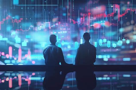 Business Analysts In A Vector Illustration Comparing Operational Benchmarks With A Blurred Stock