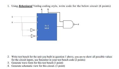 Solved Can You Write A Full Verilog Code For This 4x1 Mus