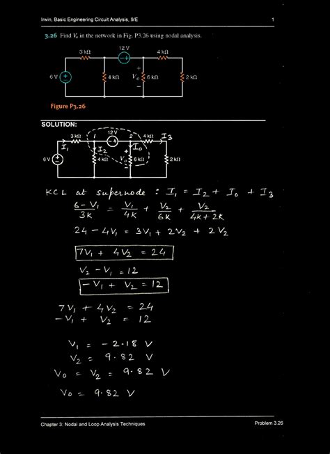 Solution Solutions To Nodal And Loop Analysis Techniques Problems Circuit Analysis Part 02