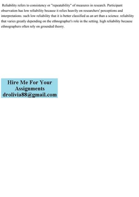 Reliability Refers To Consistency Or Repeatability Of Measures In Rpdf