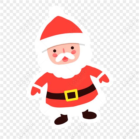 크리스마스 일러스트 옷을 입고 흰 수염을 가진 3 차원 산타 클로스의 만화구식장식 Png 일러스트 무료 다운로드 Lovepik