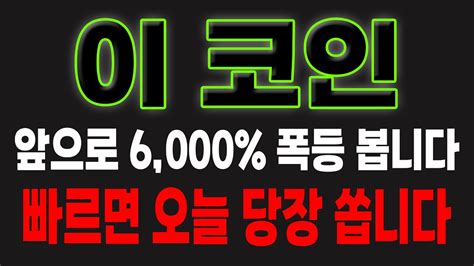 코인 분석 및 추천 비트코인 개 떡상 중 이제 곧 대 알트 불장시대 옵니다 미리 미리 주워두세요 오늘 코인 이번 불장 최소 6000 수익 가능합니다 Youtube