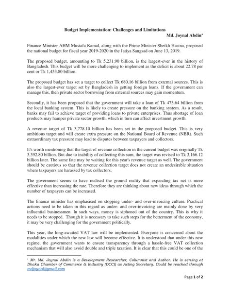 PDF Budget Implementation Challenges And Limitations