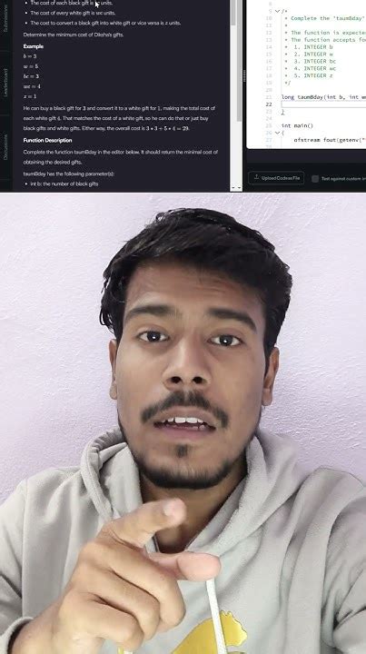 Day 2660 Days Challenge Beginner Dsa Solving Taum And Bday 🤯🔥🤯shorts Coding Dsa Youtube