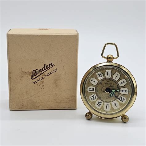 Blazing Auctions Rare 4 Linden Brass Wind Up Alarm Clock Marked Germany In Original Box