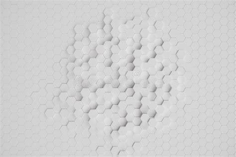 3d Illustration White Geometric Hexagonal Abstract Background Surface Hexagon Pattern