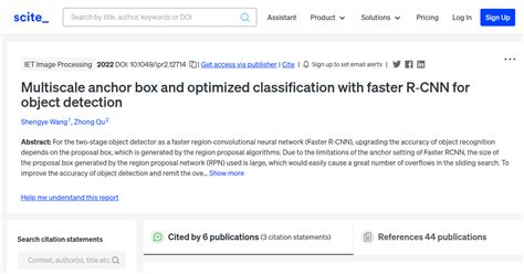 Multiscale Anchor Box And Optimized Classification With Faster R‐cnn