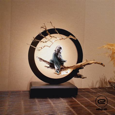 Tượng Gỗ Lũa Chú Tiểu Tn07