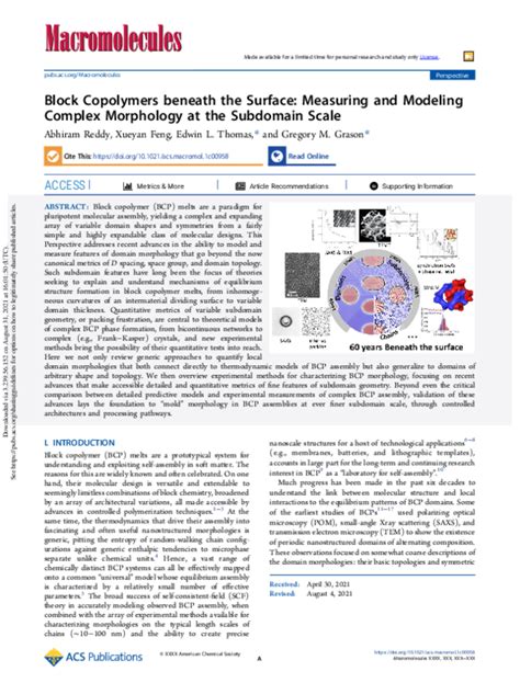 Pdf Block Copolymers Beneath The Surface Measuring And Modeling