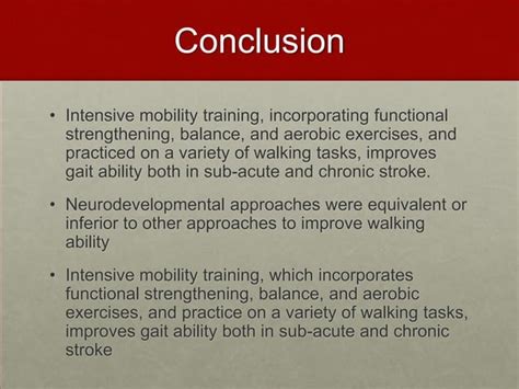 Gait Training Strategies To Optimize Walking Ability In People With Stroke A Synthesis Of The