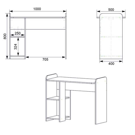 Стіл письмовий Компаніт з відкритими полицями Юніор 3 Німфея альба 100х50х80 см купити
