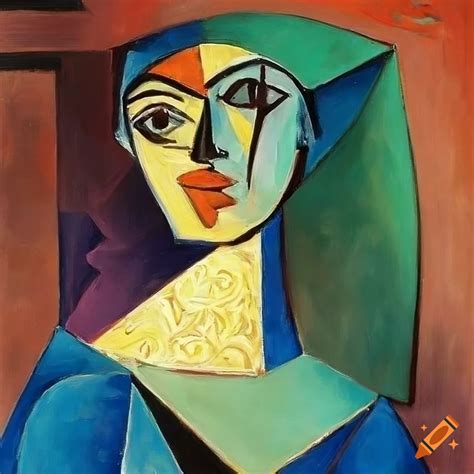 Pablo Picassos Cubist Painting Of A Noble Lady On Craiyon