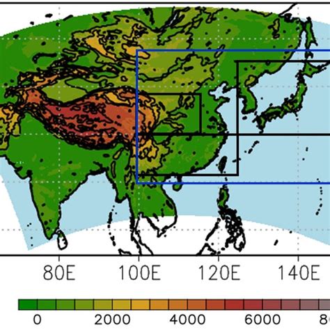 Topography In The Calculation Domain Shaded And Contour The Contour