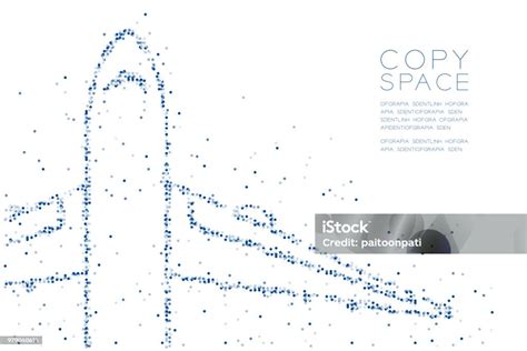 추상 기 원형 도트 픽셀 패턴 비행기 모양 교통 개념 디자인 파란색 그림 복사 공간 벡터 Eps 10 흰색 바탕에 교통수단에 대한 스톡 벡터 아트 및 기타 이미지 Istock