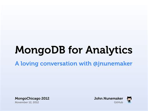 Mongodb For Analytics Speaker Deck