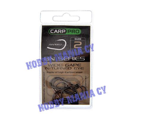 Carp Pro Black Nickel Wide Gape In Turned Eye Hooks Hobbymania Cy