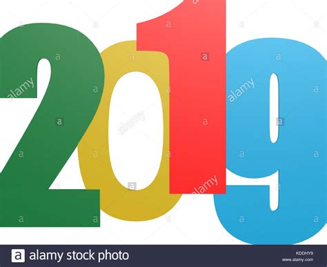 Bonne Et Heureuse Année 2019 Sur Blanc Rendu 3d Photo Stock Alamy