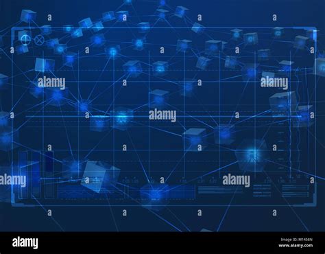 A Concept Showing A Network Of Interconnected Blocks Of Data Depicting A Cryptocurrency