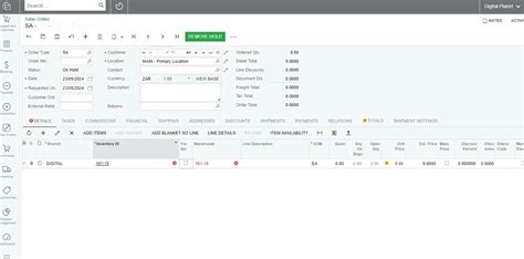 Creating Sales Order Error On The Line Item Community